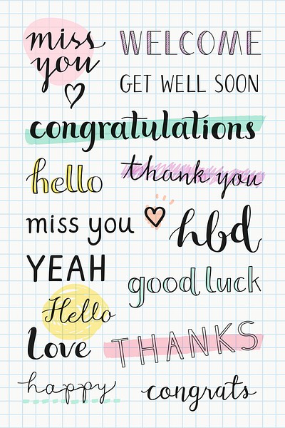 Greetings typography design vector collection | Premium Vector - rawpixel