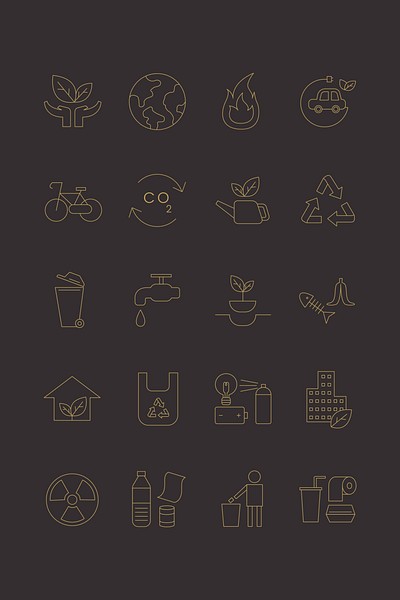 Environment icon design elements vector | Free Vector - rawpixel