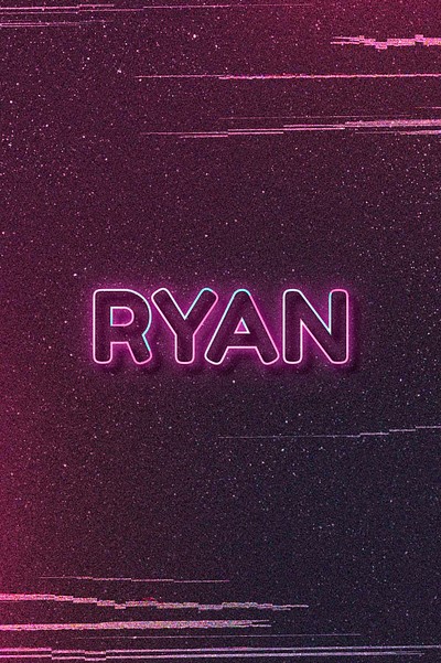 Ryan word art vector neon | Free Photo - rawpixel