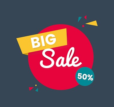 Colorful shopping sale badge design | Free Vector - rawpixel