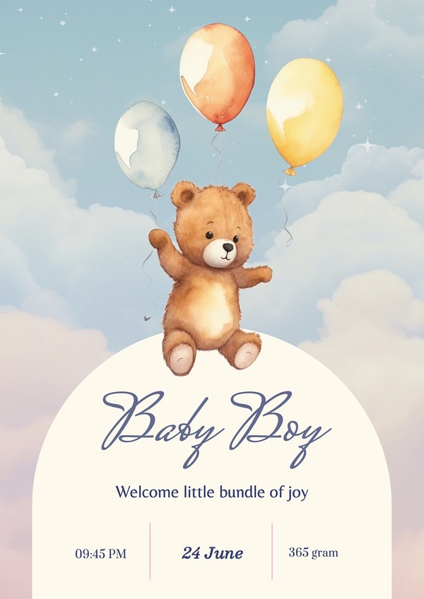 Welcome baby poster template, editable | Premium Editable Template ...