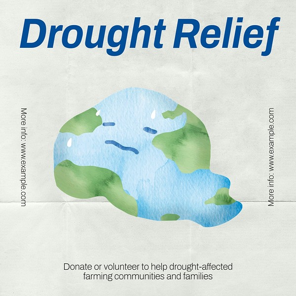 Drought relief Facebook ad template, | Free Editable Template - rawpixel