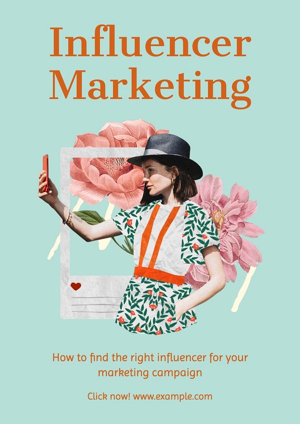Influencer marketing poster template | Premium Editable Template - rawpixel