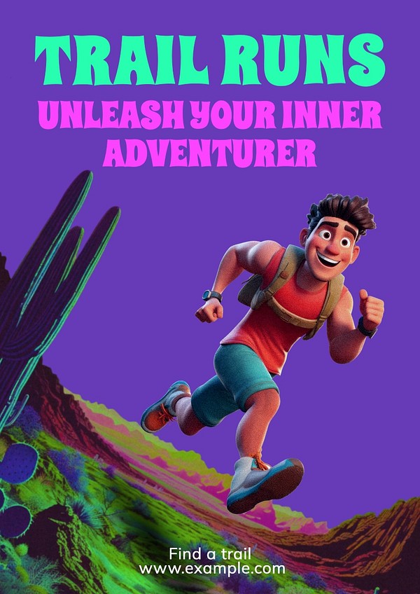 Trail runs poster template | Premium Editable Template - rawpixel