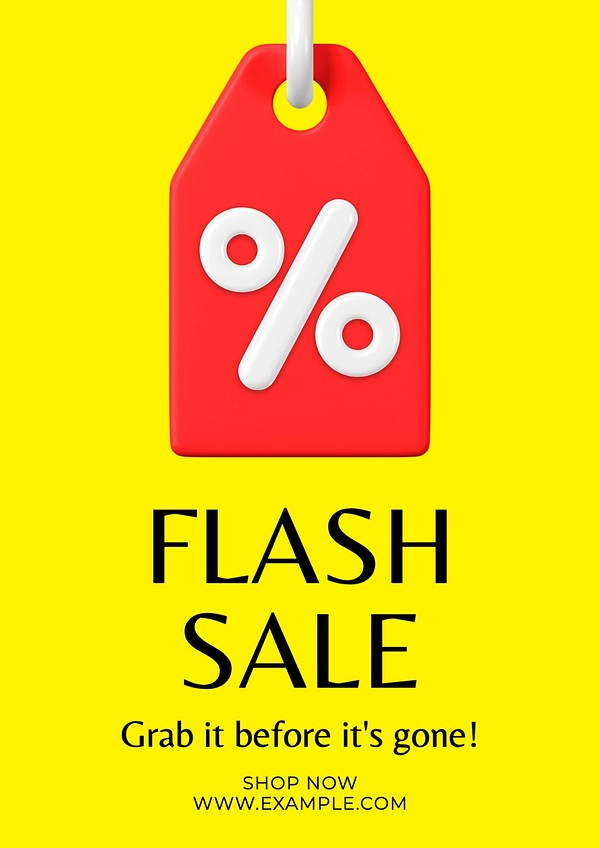 Flash sale poster template | Premium Editable Template - rawpixel