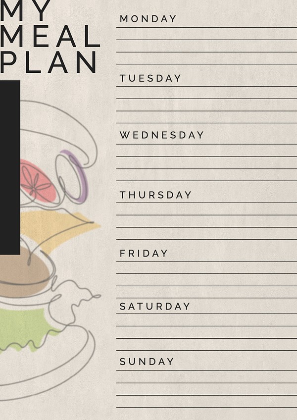 Meal planner template, editable design | Premium Editable Template ...