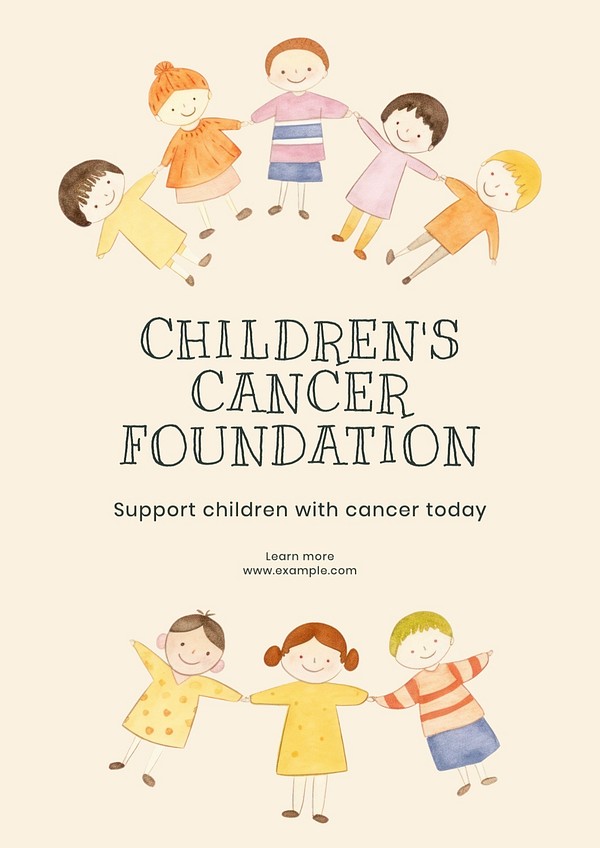 Child cancer charity poster template | Free Editable Template - rawpixel