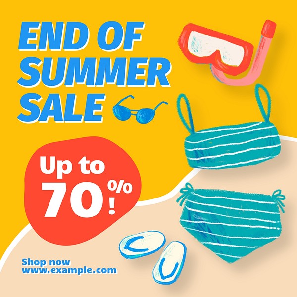 Summer sale Facebook post template | Free Editable Template - rawpixel