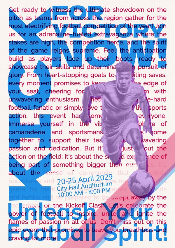 Football competition poster template, editable | Premium Editable ...