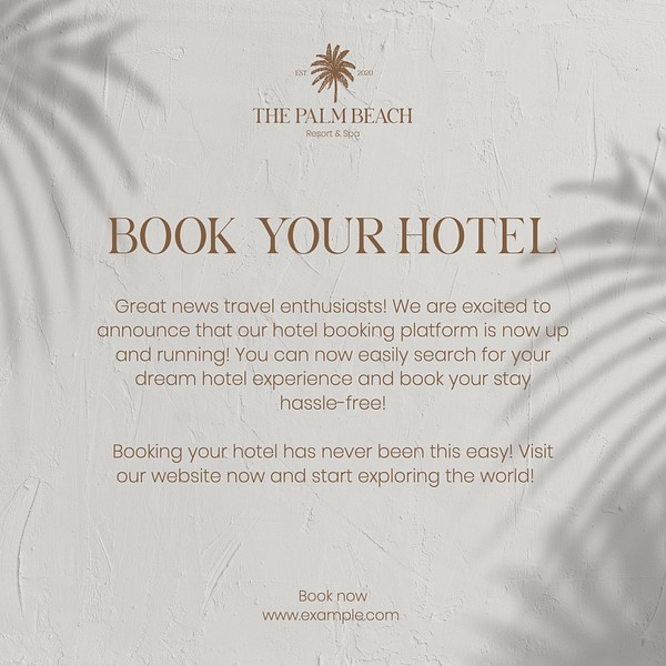 Book your hotel Instagram post | Premium Editable Template - rawpixel