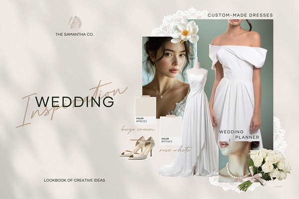 Aesthetic wedding mood board mockup, | Premium Moodboard Maker - rawpixel