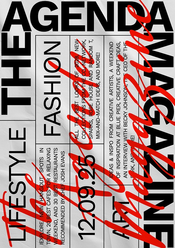 Magazine page poster template, editable | Premium Editable Template ...