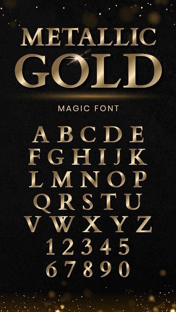 Metallic gold magic font Pinterest | Premium Editable Design - rawpixel
