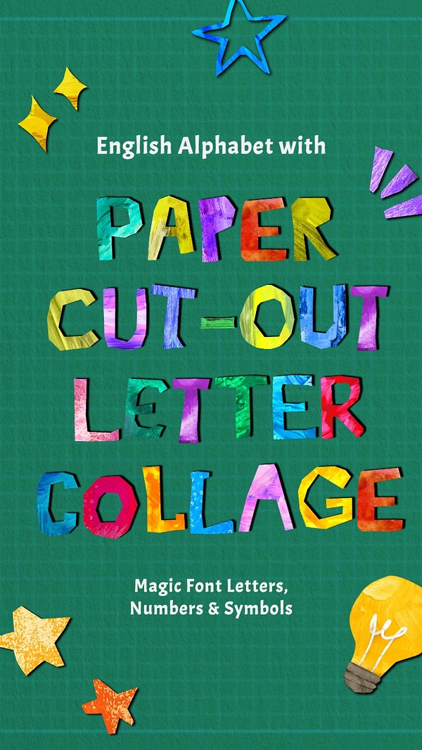 Paper cutout letter collage numbers | Premium Editable Design - rawpixel