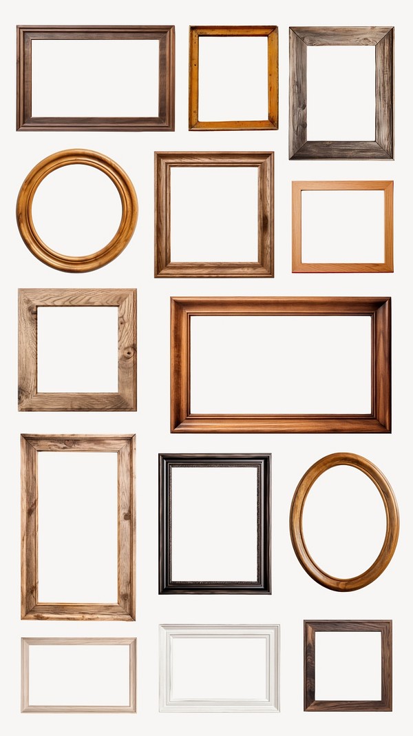 Wooded picture frame set, editable | Premium Editable Design - rawpixel
