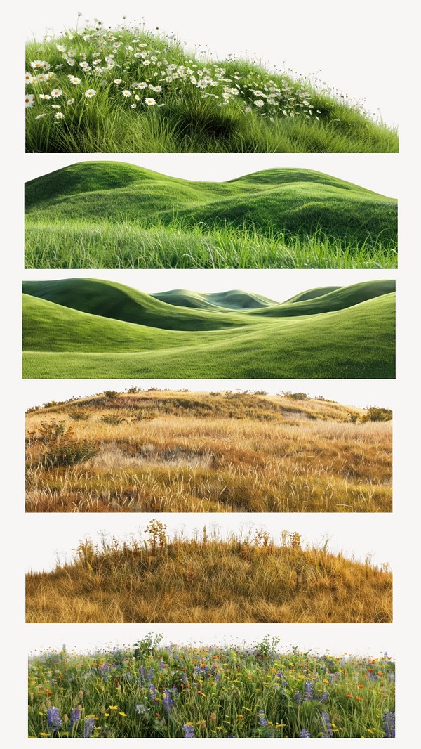 Editable hill border element set | Premium Editable Design - rawpixel