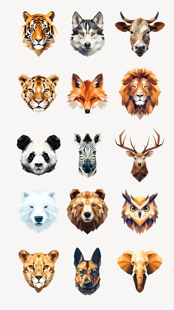 Editable polygon animal design element | Premium Editable Design - rawpixel