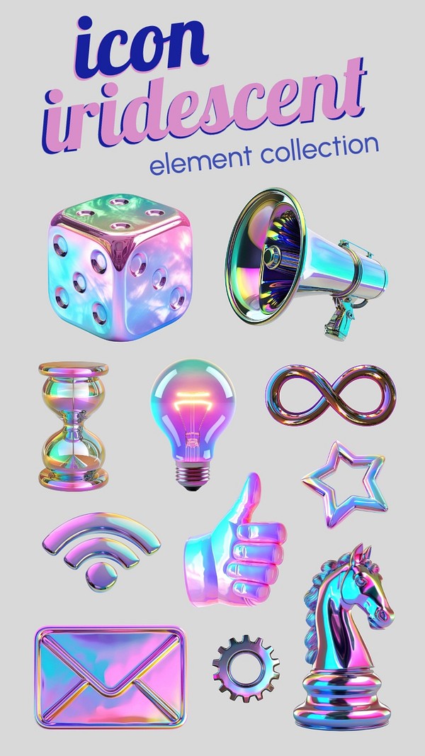 Editable 3D iridescent icon design | Premium Editable Design - rawpixel