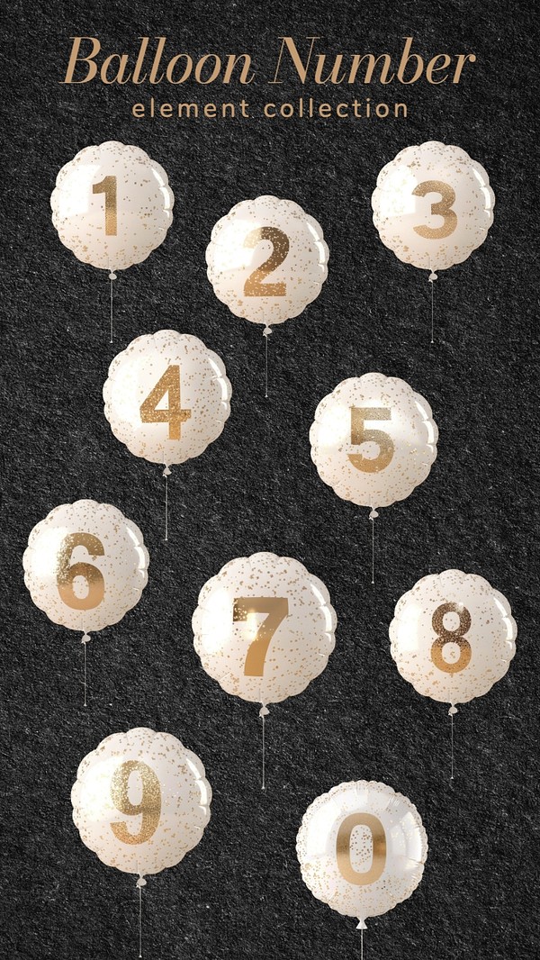 Editable pearl white number balloon | Premium Editable Design - rawpixel