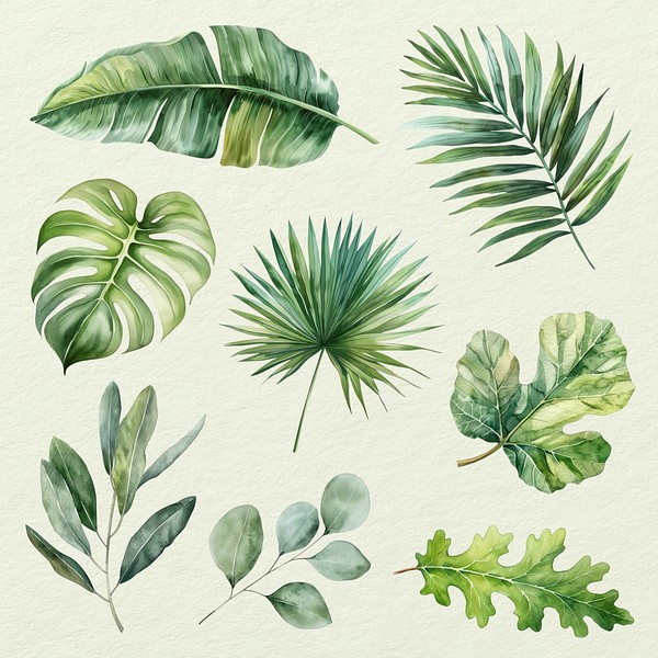 Editable tropical leaf illustrations, editable | Premium Editable ...