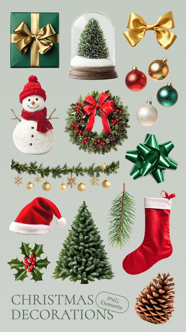 Editable Christmas decoration design element | Premium Editable Design ...