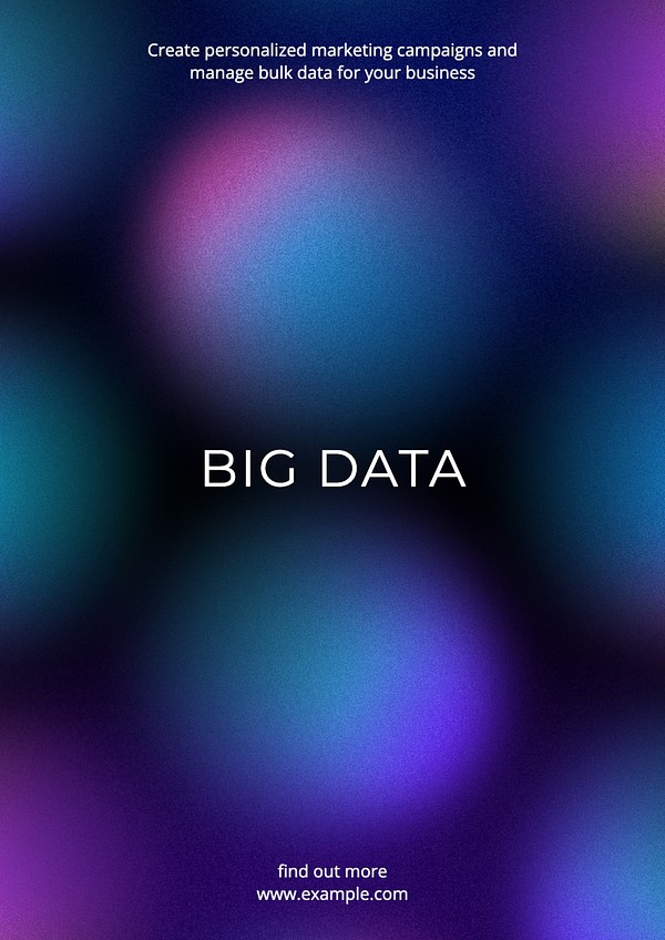 Big data gradient poster template, | Free Editable Template - rawpixel