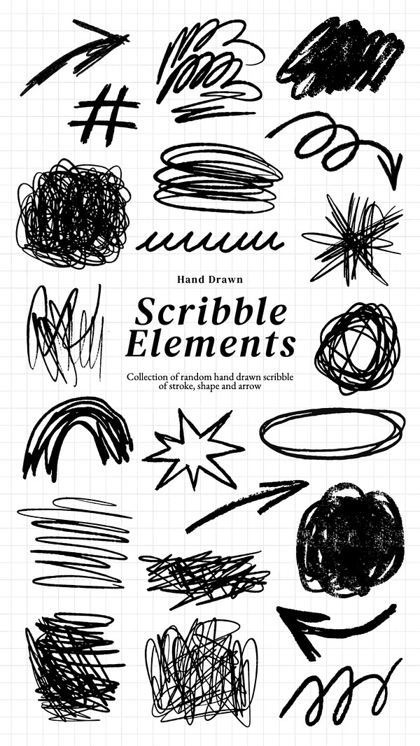 Editable hand-drawn abstract scribble design | Premium Editable Design ...