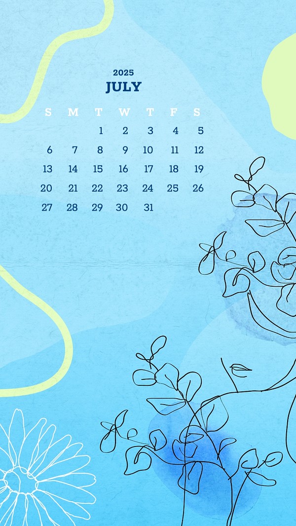 July 2025 calendar Instagram story | Free Editable Template - rawpixel