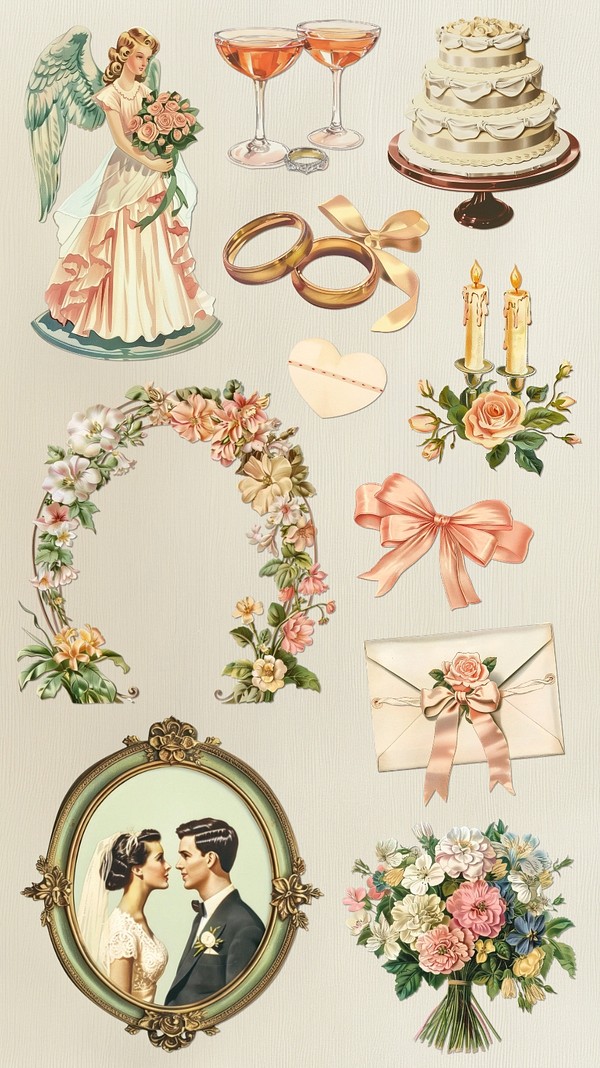 Vintage wedding illustration editable design | Premium Editable Design ...