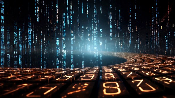 Futuristic digital landscape glowing numbers | Premium Video - rawpixel