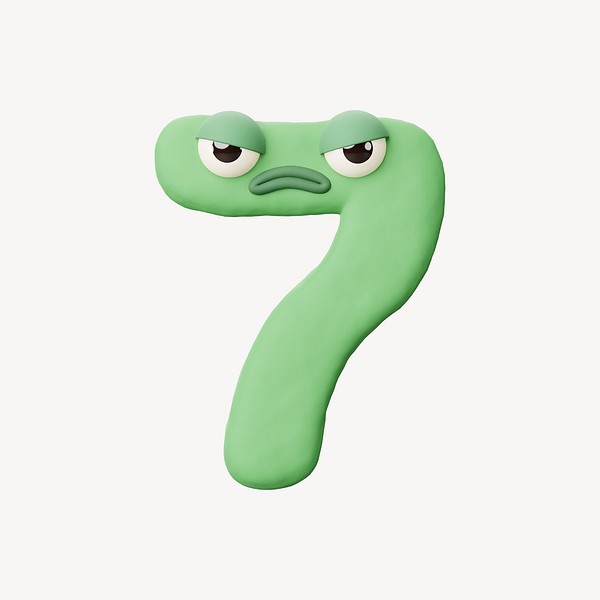 Number 7, monster character font | Free Photo Illustration - rawpixel