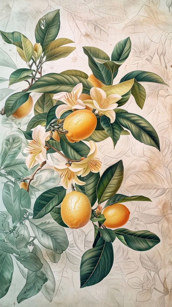 Wallpaper lemon tree drawing sketch | Free Photo Illustration - rawpixel