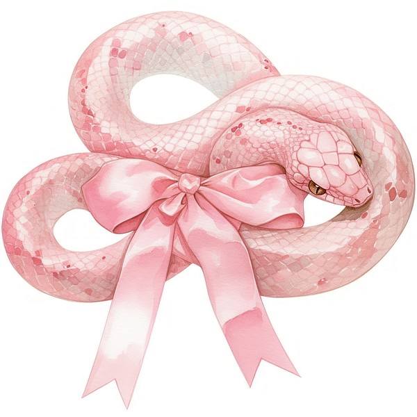 Coquette snake illustration ribbon pastel. | Free Photo Illustration ...