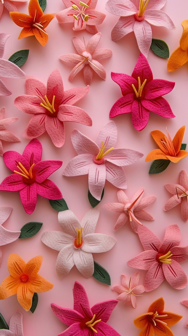 Wallpaper felt lily pattern art | Free Photo - rawpixel