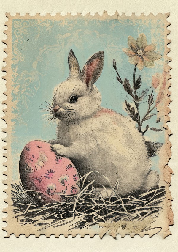 Vintage postage stamp easter animal | Premium Photo Illustration - rawpixel