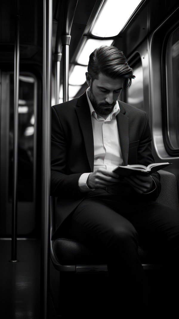 man reading subway publication photography | Free Photo - rawpixel