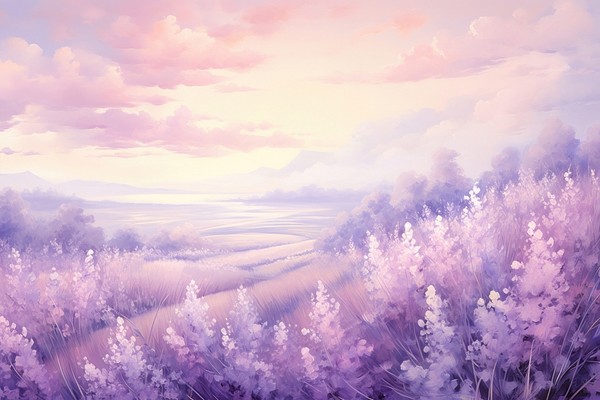 Painting lavender border backgrounds landscape | Free Photo ...