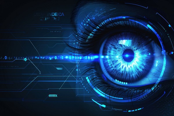 Technological digital eye backgrounds space | Premium Photo ...