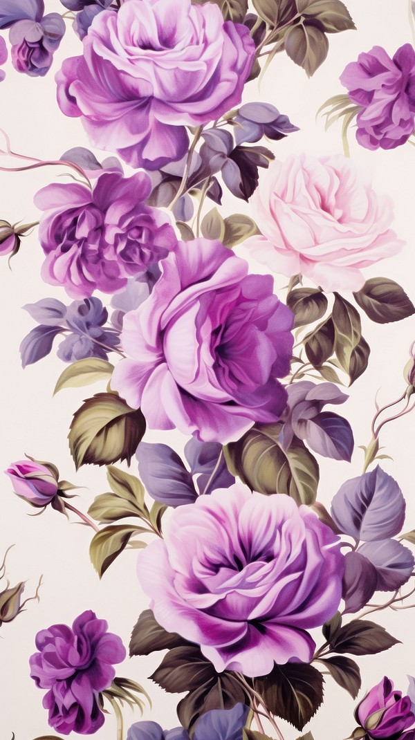 Purple roses repeated pattern backgrounds | Premium Photo Illustration ...