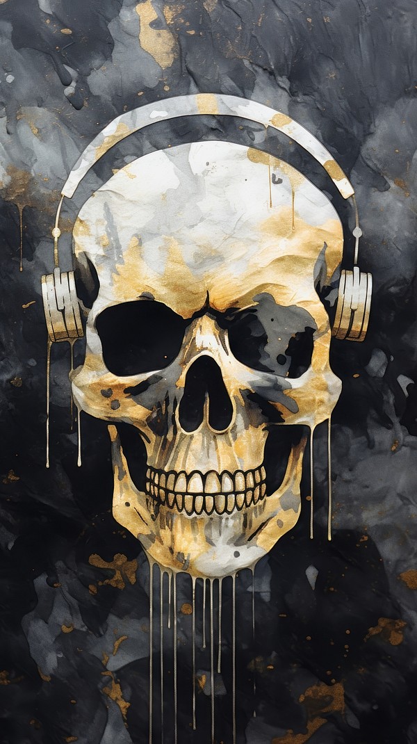 Music Skull wallpaper music technology | Premium Photo Illustration ...