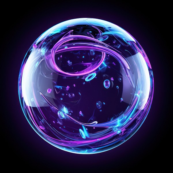 Neon bubble sphere purple light. | Premium Photo Illustration - rawpixel