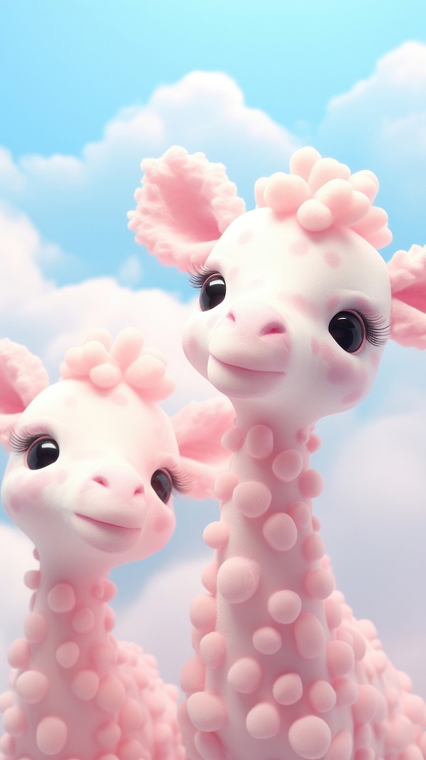 Fluffy pastel giraffe cartoon cute | Free Photo Illustration - rawpixel