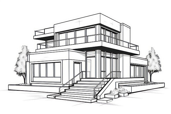 Wearhouse office sketch architecture staircase | Free Photo ...