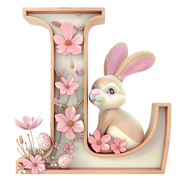 Easter letter L flower easter | Free Photo Illustration - rawpixel
