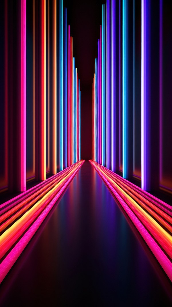 Abstract neon lines wallpaper room | Free Photo Illustration - rawpixel
