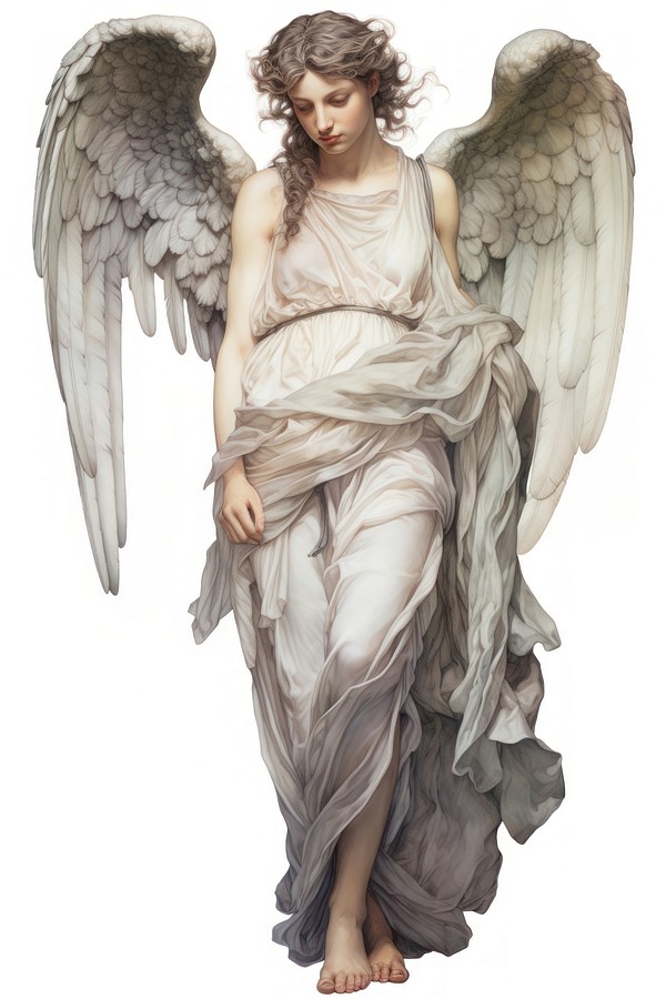 Roman angel adult white background | Free Photo Illustration - rawpixel