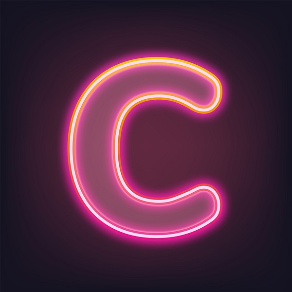 Letter C pink neon illustration | Free Photo Illustration - rawpixel
