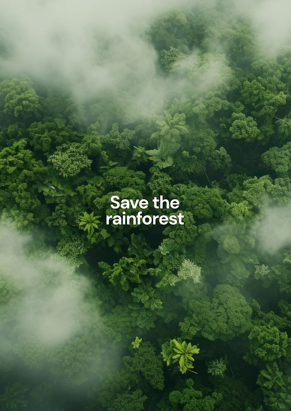 Save rainforest quote poster template | Free Photo - rawpixel