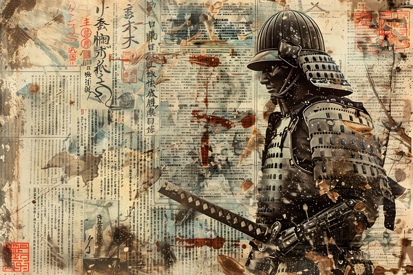 Samurai ephemera border backgrounds art | Free Photo Illustration ...