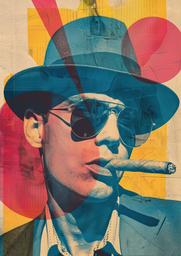 Retro collage man smoking art | Free Photo Illustration - rawpixel